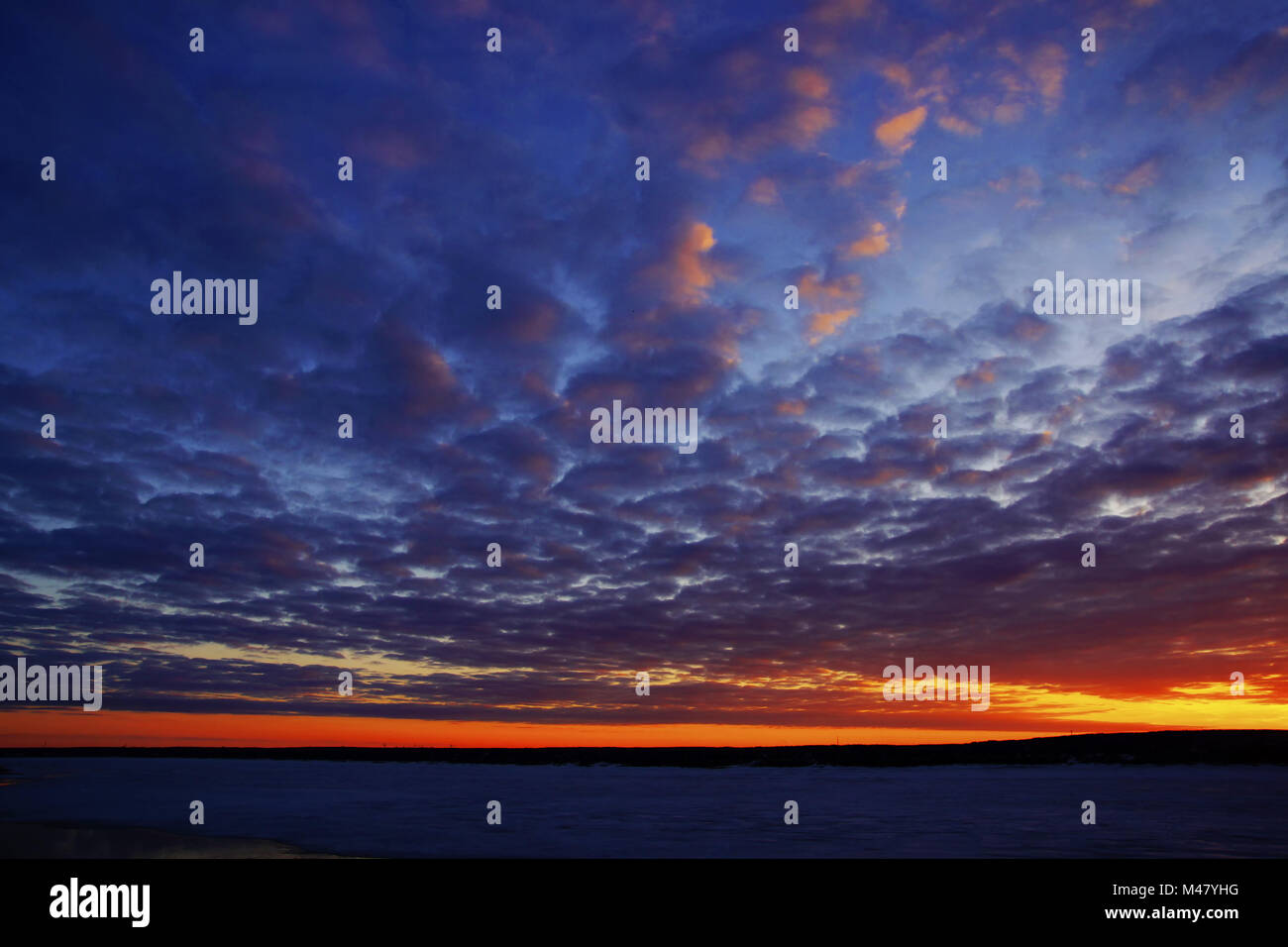 The colors of the sky at sunset spring day Stock Photo - Alamy