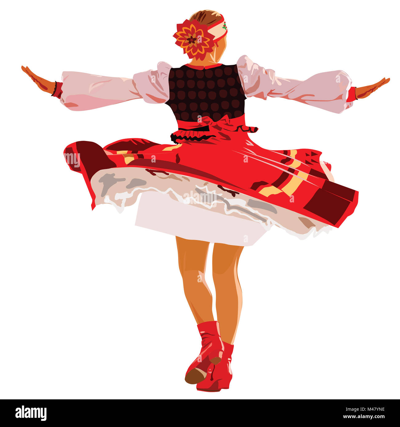 Girl spinning dancing on stage Stock Photo - Alamy