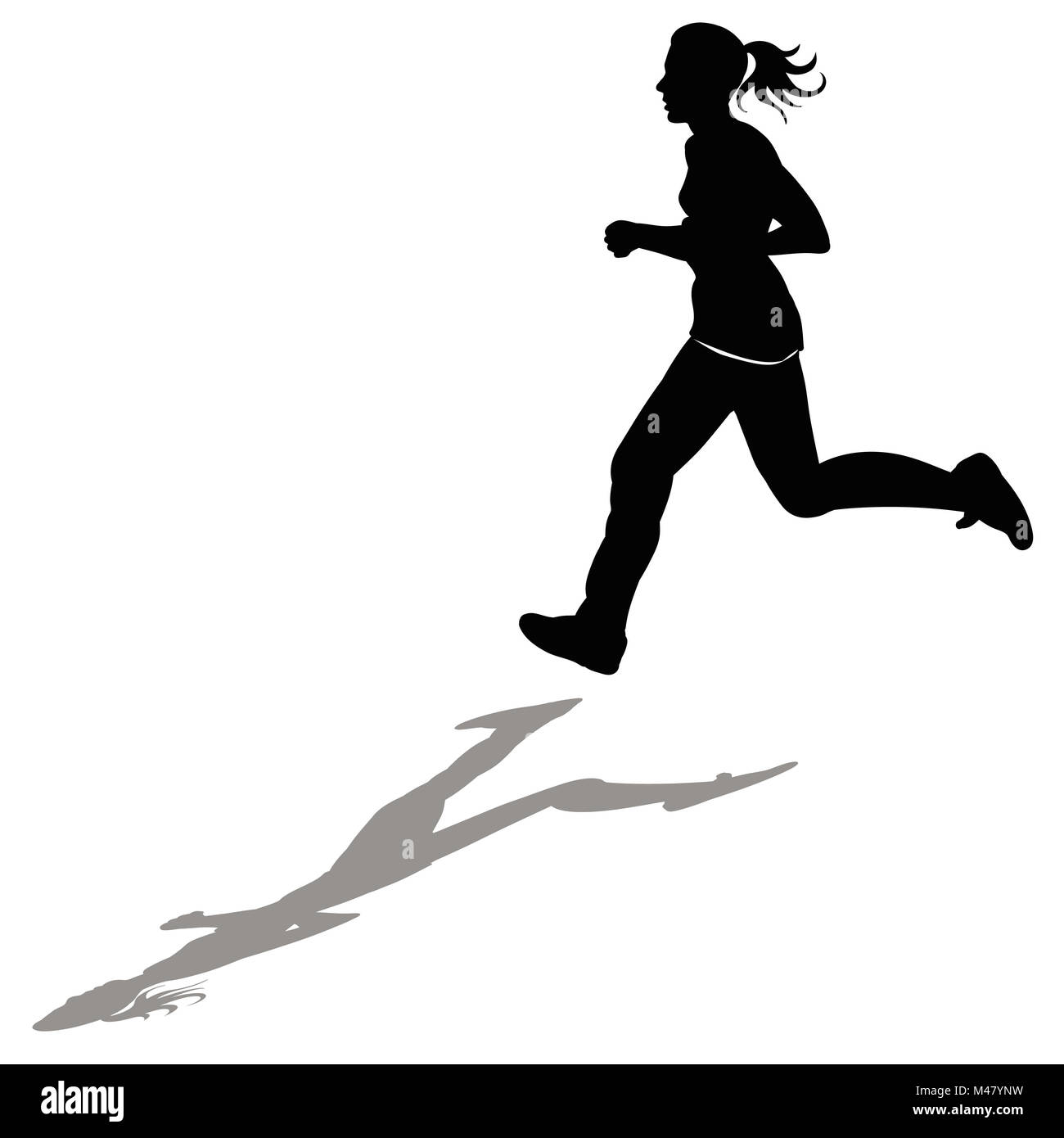 Girl running silhouette Cut Out Stock Images & Pictures - Alamy