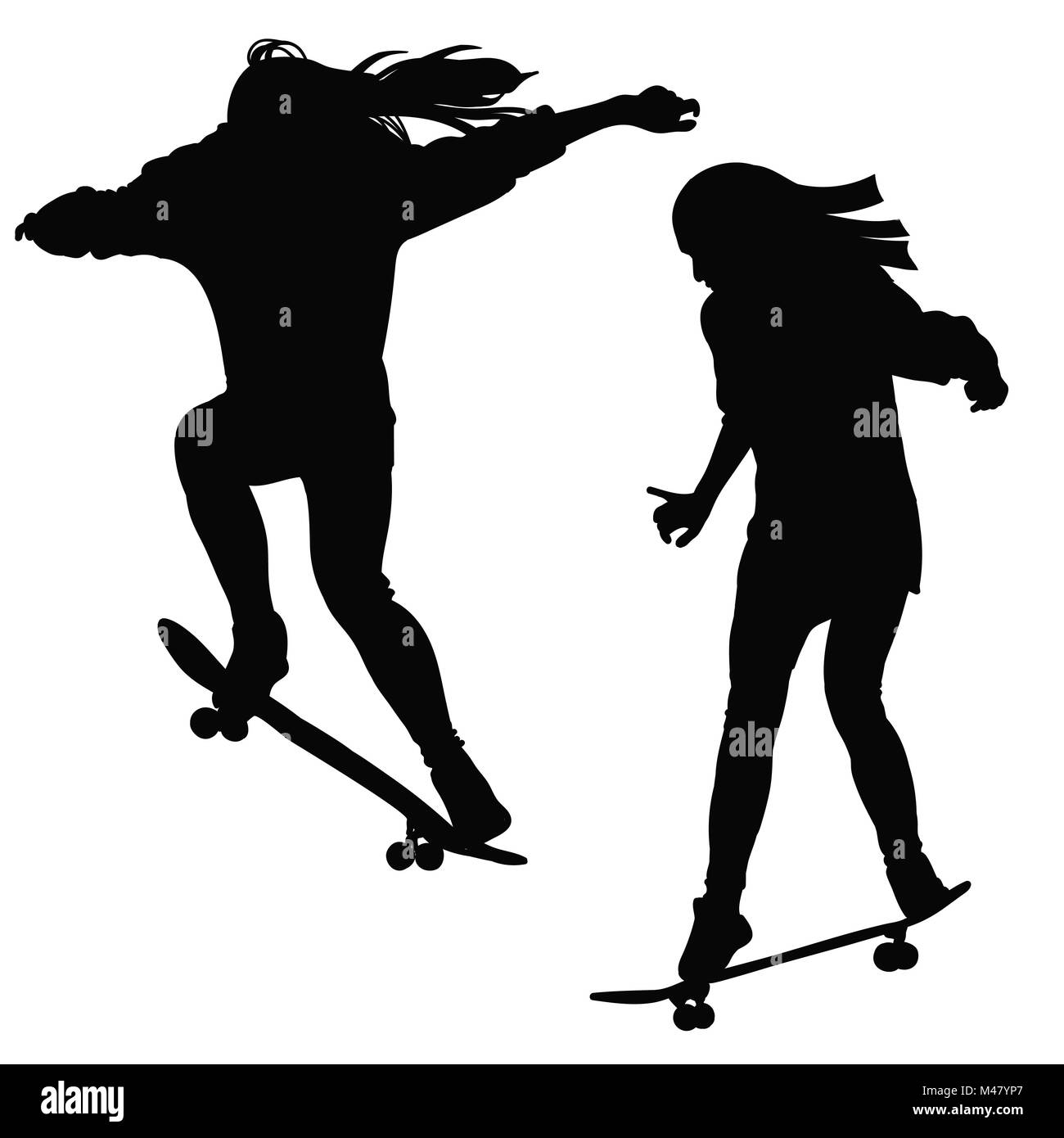 Girl skateboard jump Cut Out Stock Images & Pictures - Alamy