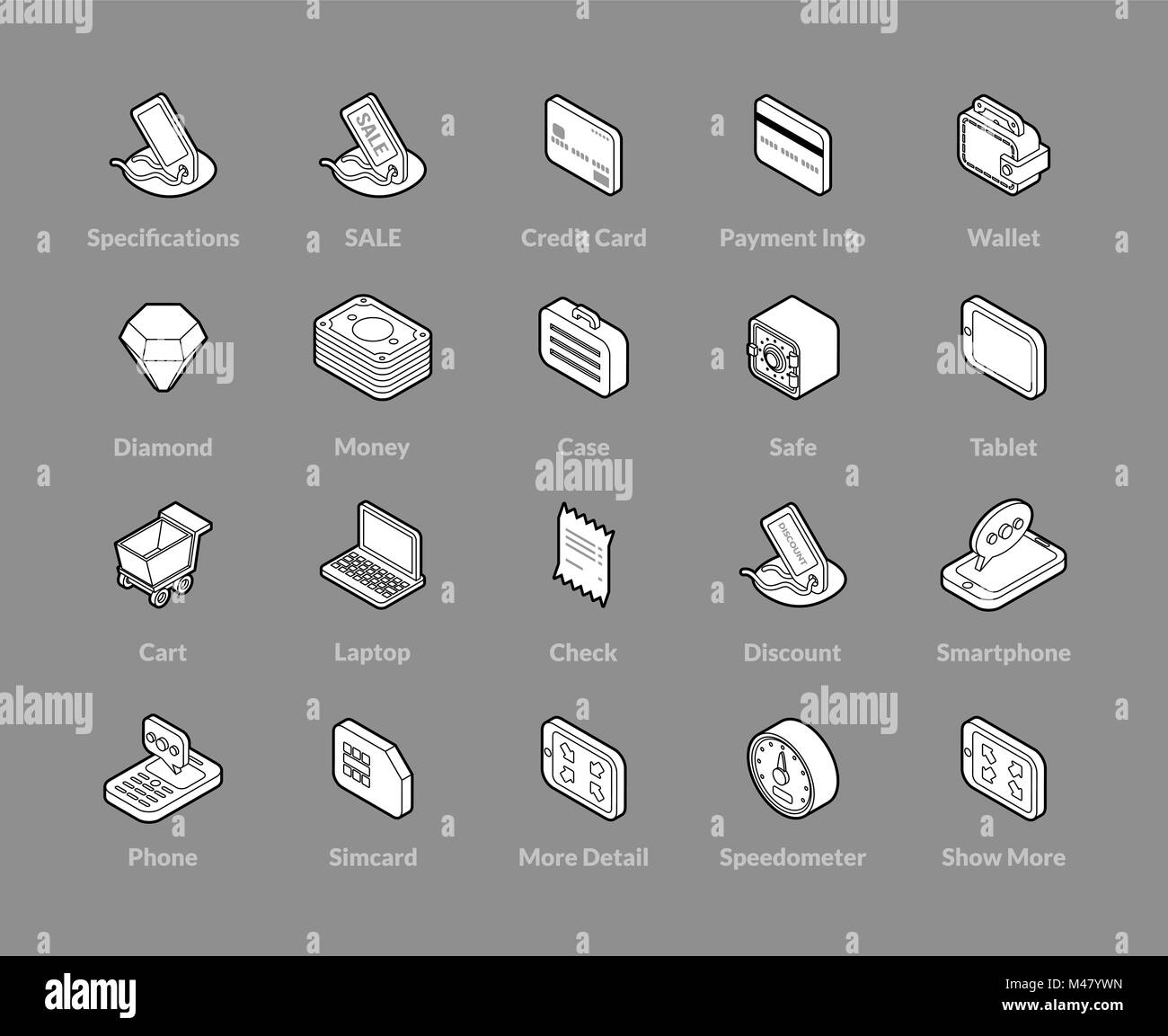 Black outline icon credit hi-res stock photography and images - Alamy