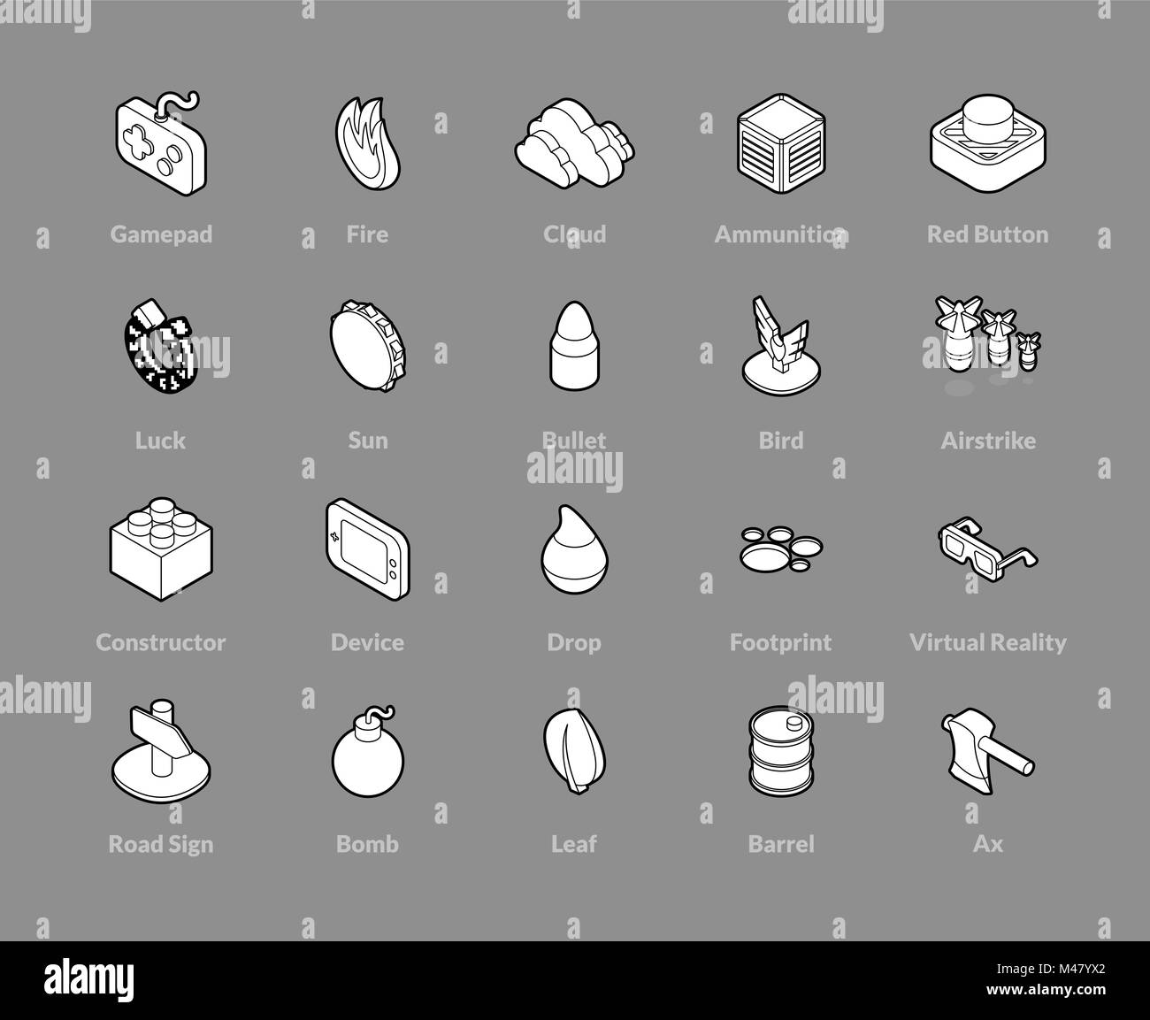 Isometric outline icons set Stock Vector Image & Art - Alamy