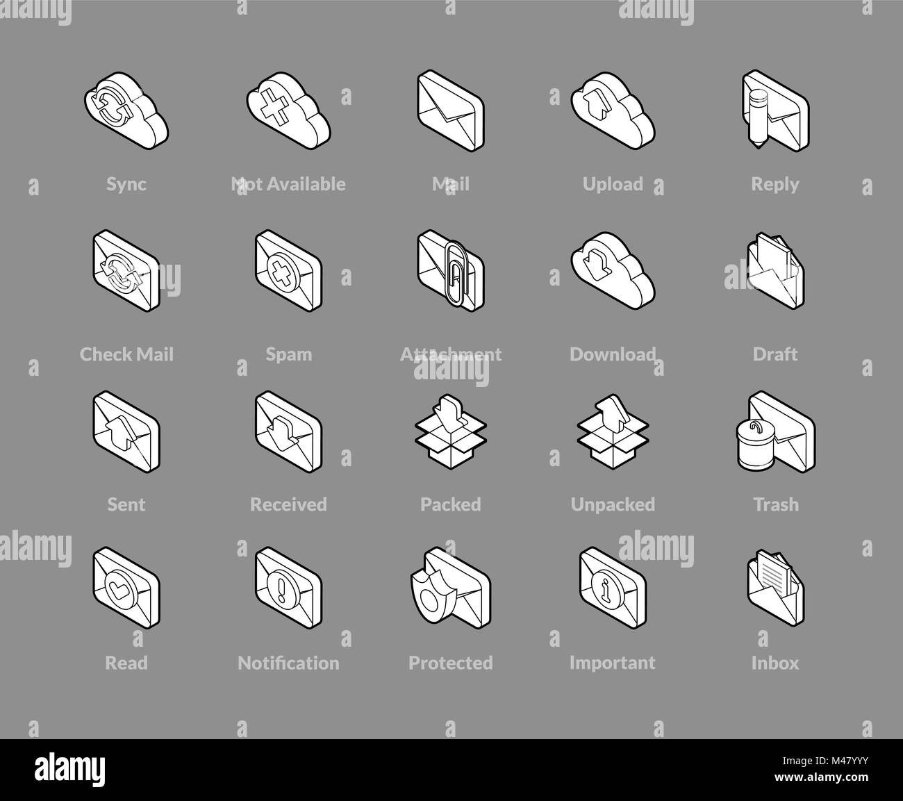 Isometric outline icons set Stock Vector Image & Art - Alamy