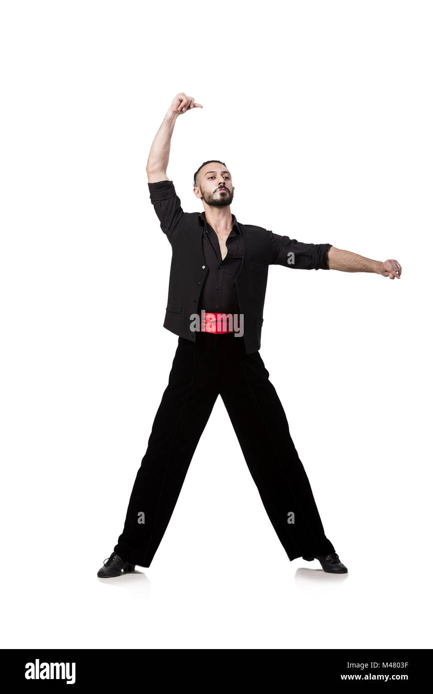 Man dancer dancing spanish dances isolated on white Stock Photo - Alamy