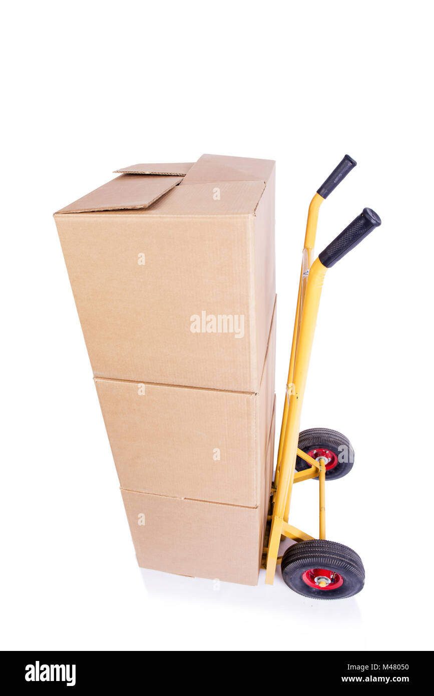 Shipping cart isolated on the white background Stock Photo - Alamy