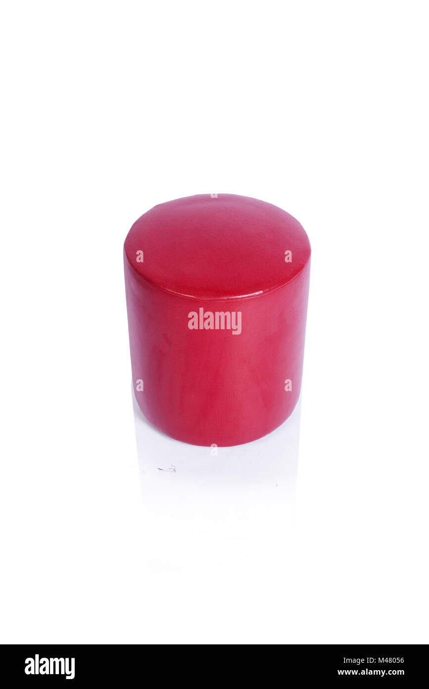 Red pouf chair furniture isolated on the white background Stock Photo ...