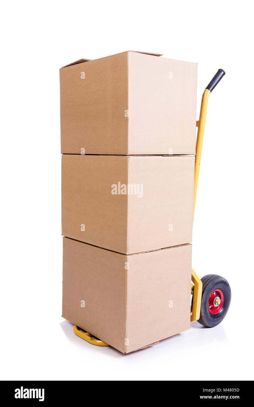 Shipping cart isolated on the white background Stock Photo - Alamy