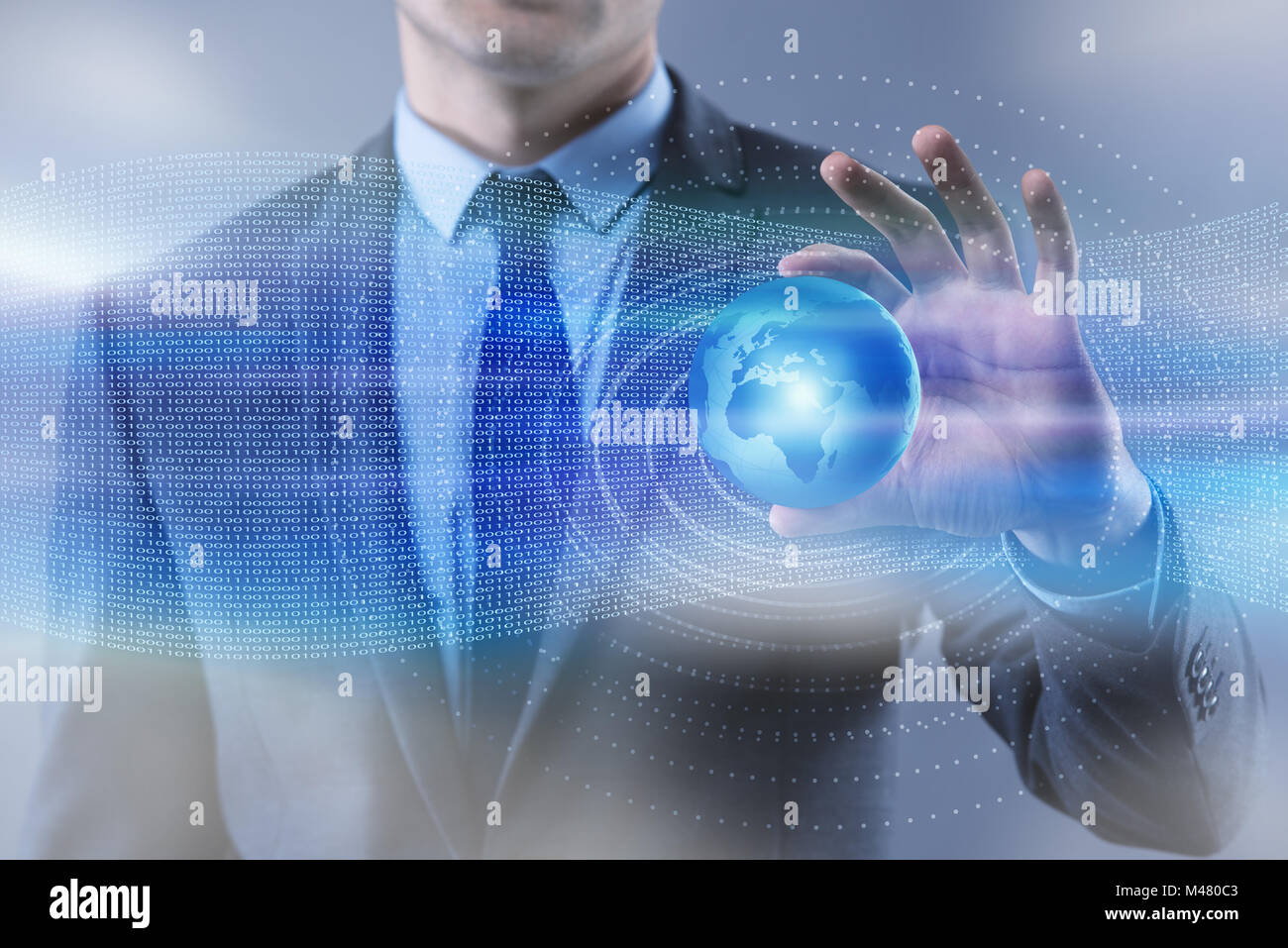 Businessman in globalisation global business concept Stock Photo - Alamy