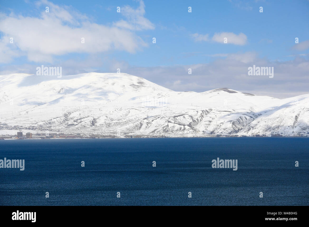 Lake Sevan in winter Stock Photo - Alamy