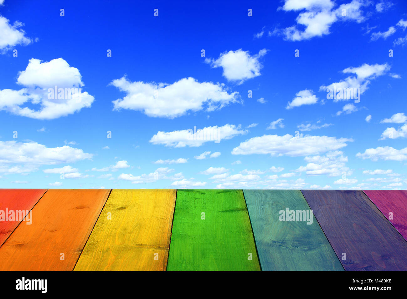 Multicolored bright wooden boards hi-res stock photography and images ...