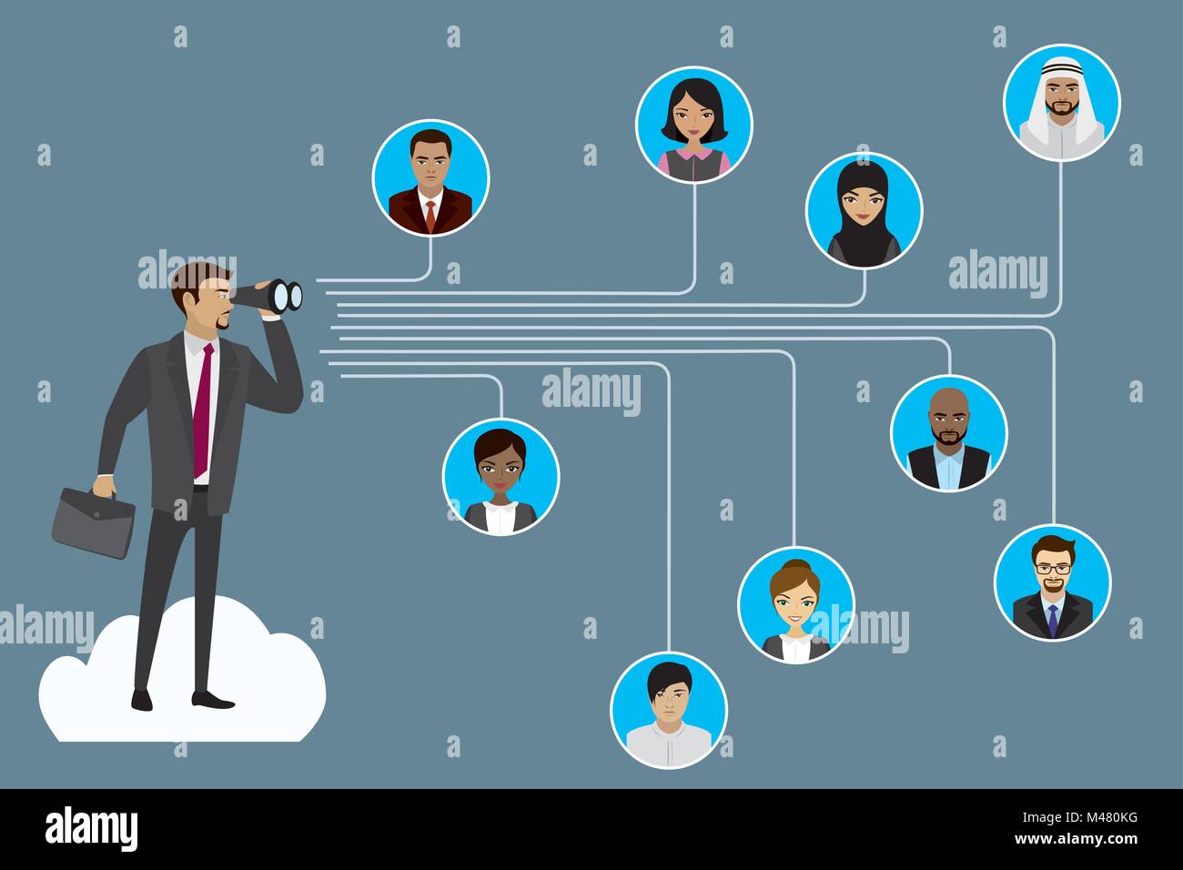 Global communication between people. Business concept, vector ...