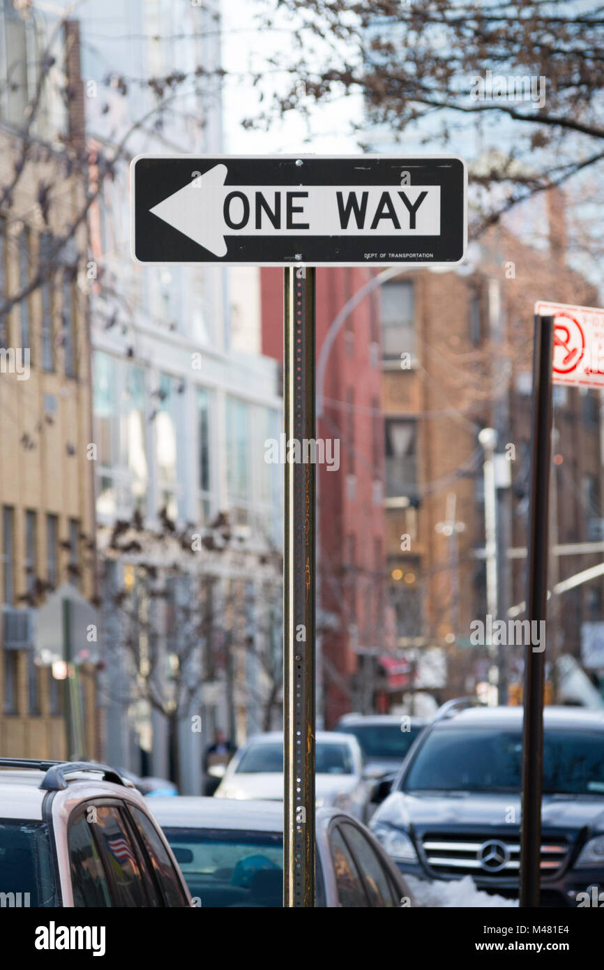 One way signs in new york city hi-res stock photography and images - Alamy