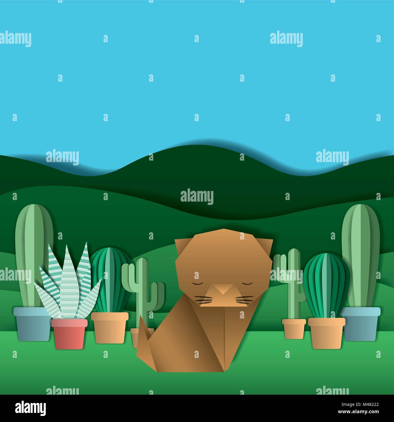 Animal life in the desert Stock Vector Images - Alamy