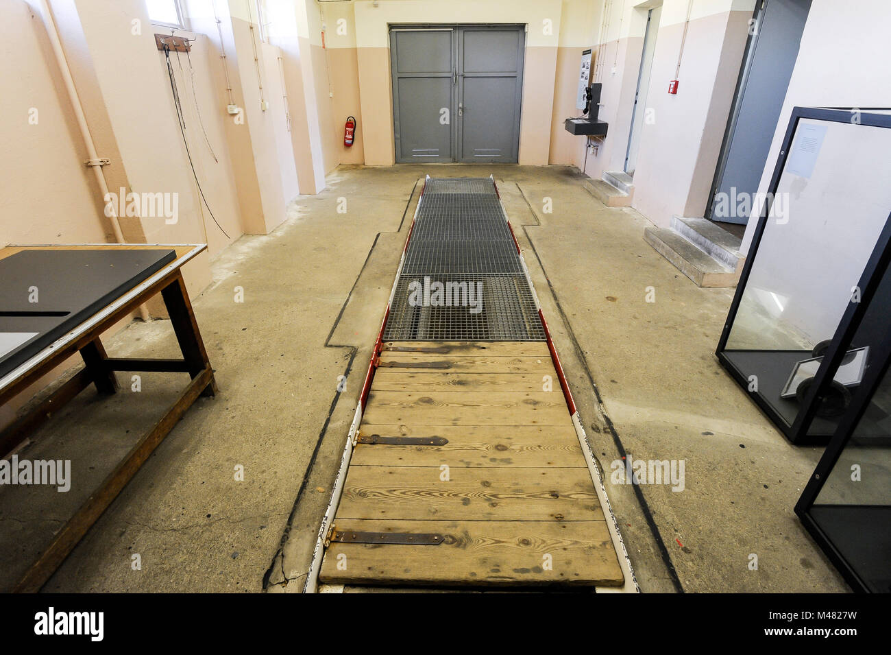 Exhibition of border inspection car point in one of buildings in former ...