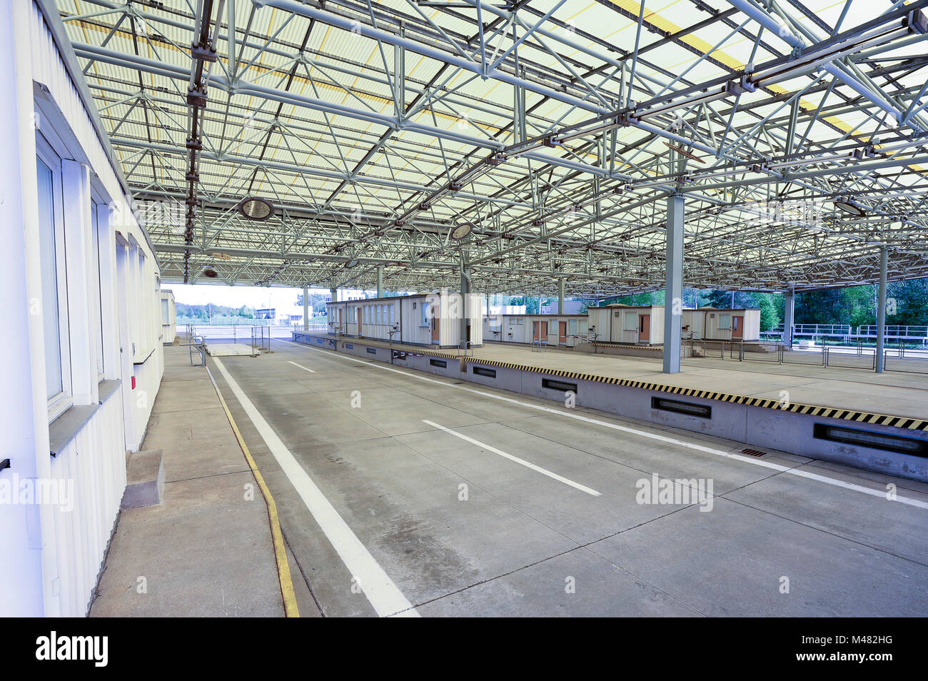 Former control point and passport control booths of ...