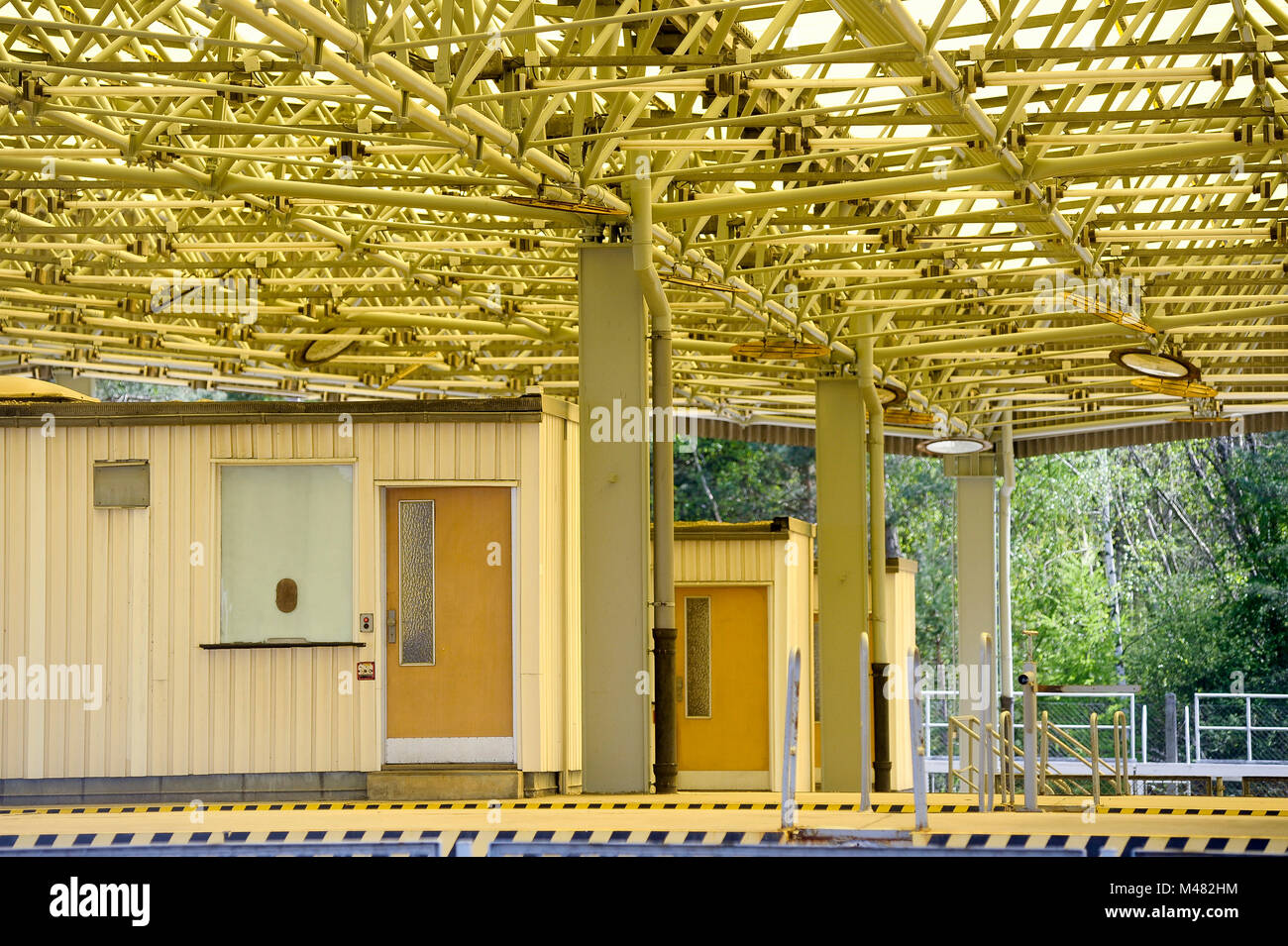 Former control point and passport control booths of ...