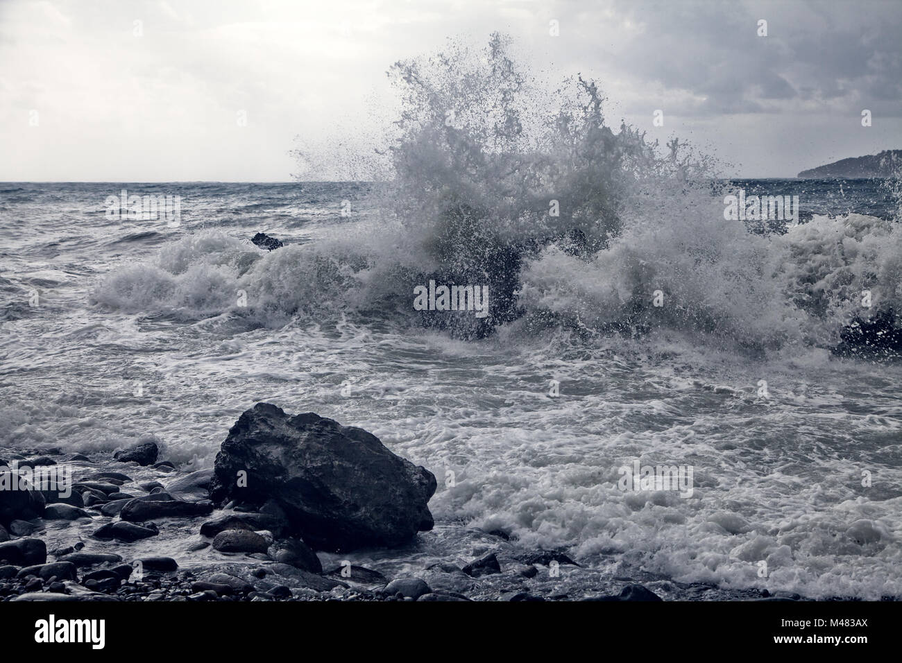 Heavy wind on beach storm hi-res stock photography and images - Alamy