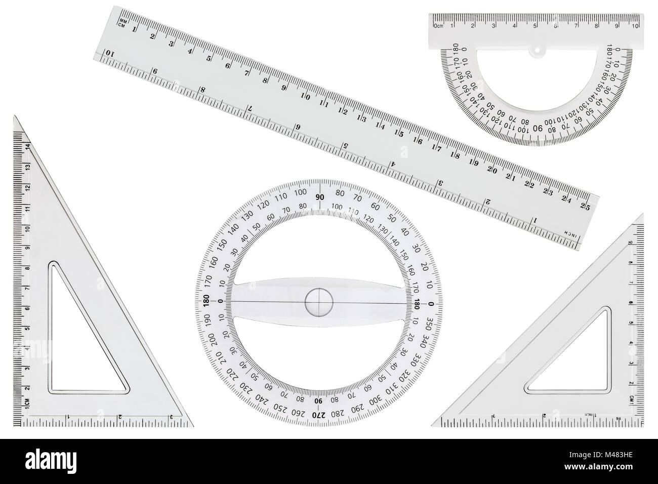 Set of white transparent rulers, isolated on white background Stock ...