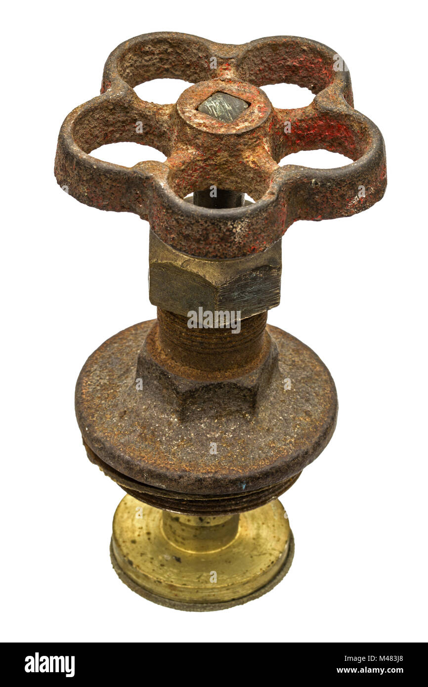 Old water valve, isolated on white background Stock Photo - Alamy