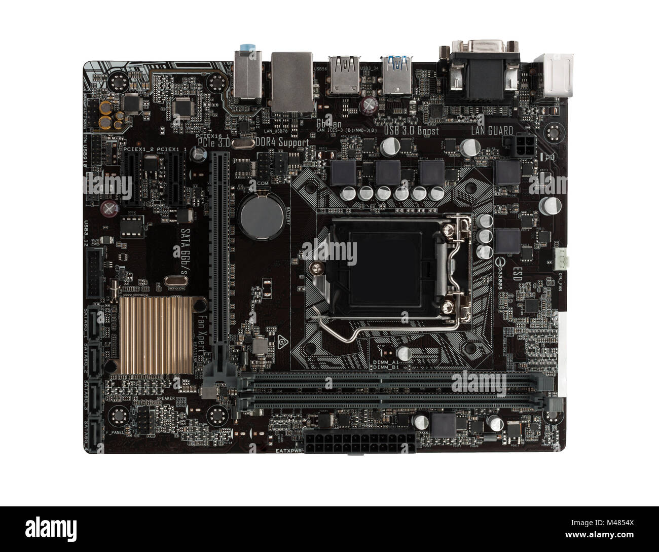 Modern, new, motherboard isolated on white background Stock Photo - Alamy