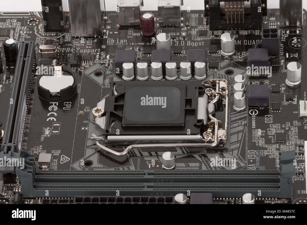 Modern, new, motherboard, close up view Stock Photo - Alamy