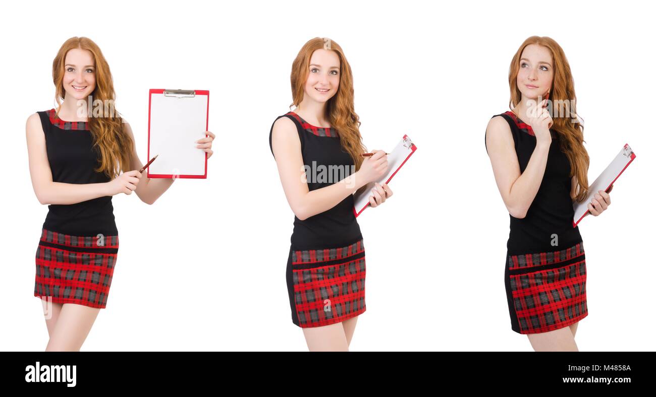 Young student in various poses isolated on white Stock Photo - Alamy