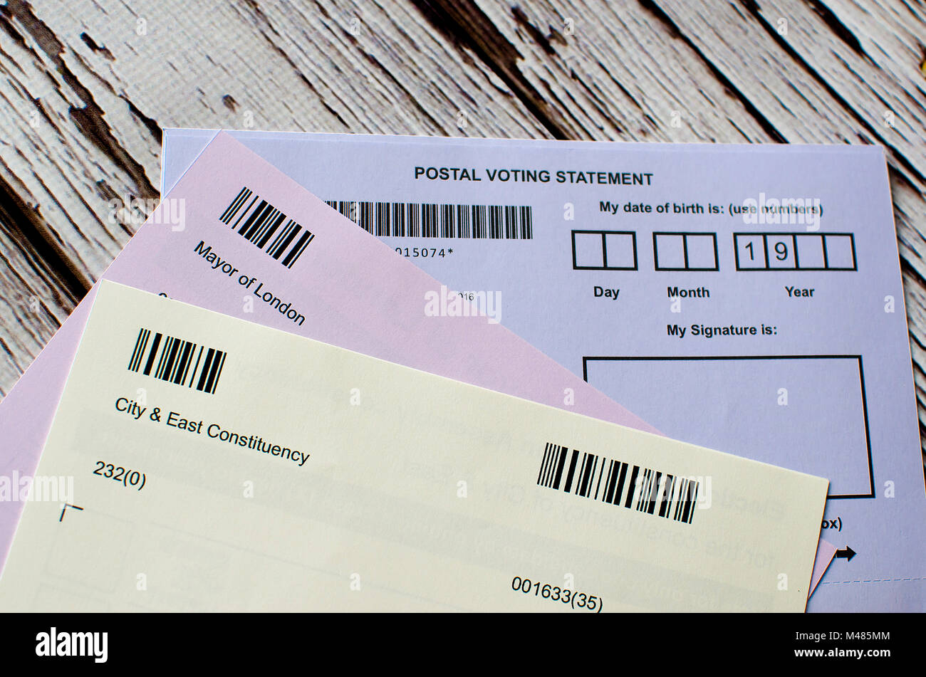 postal voting London UK Stock Photo - Alamy
