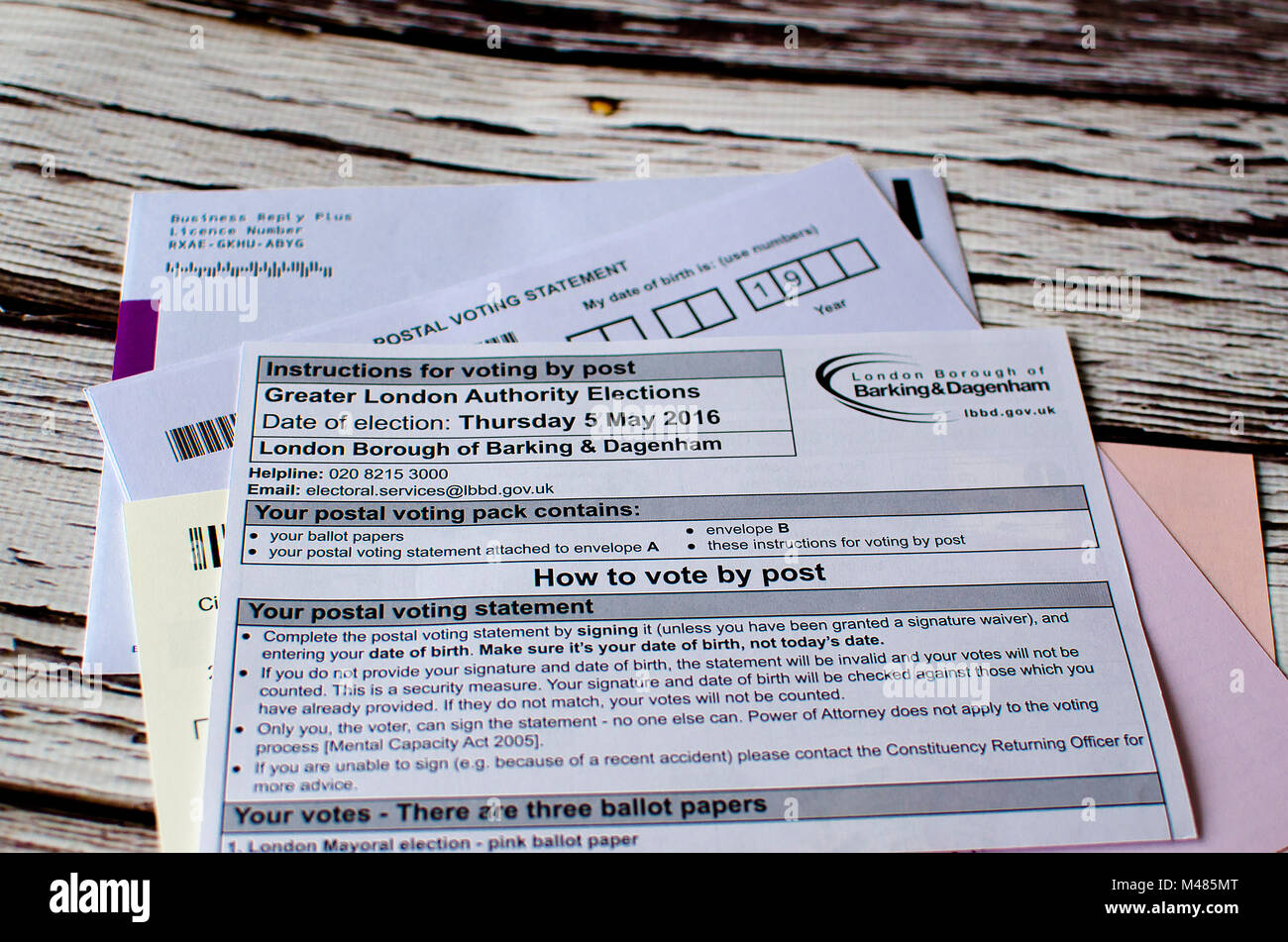 postal voting London UK Stock Photo - Alamy