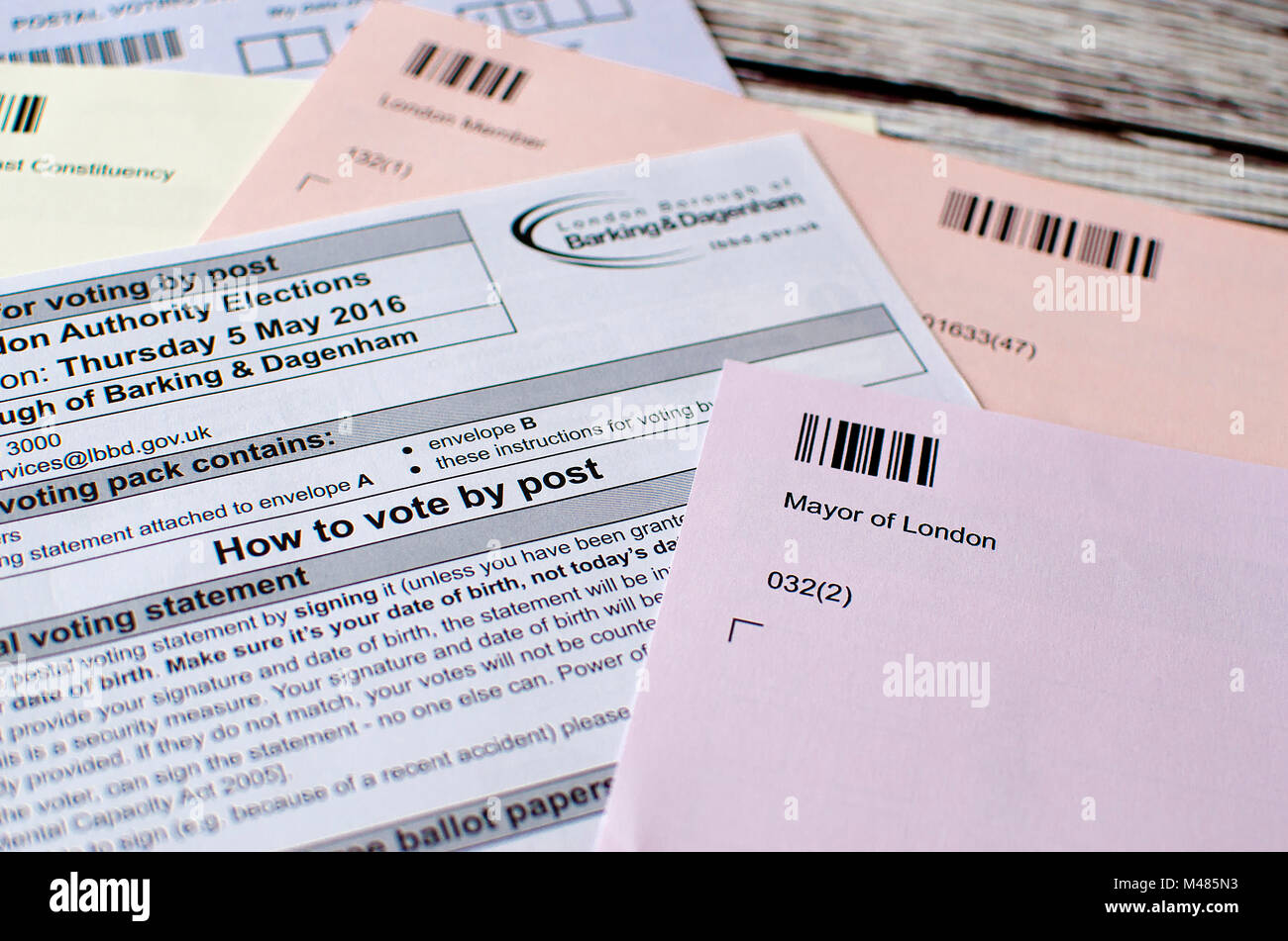 postal voting London UK Stock Photo - Alamy