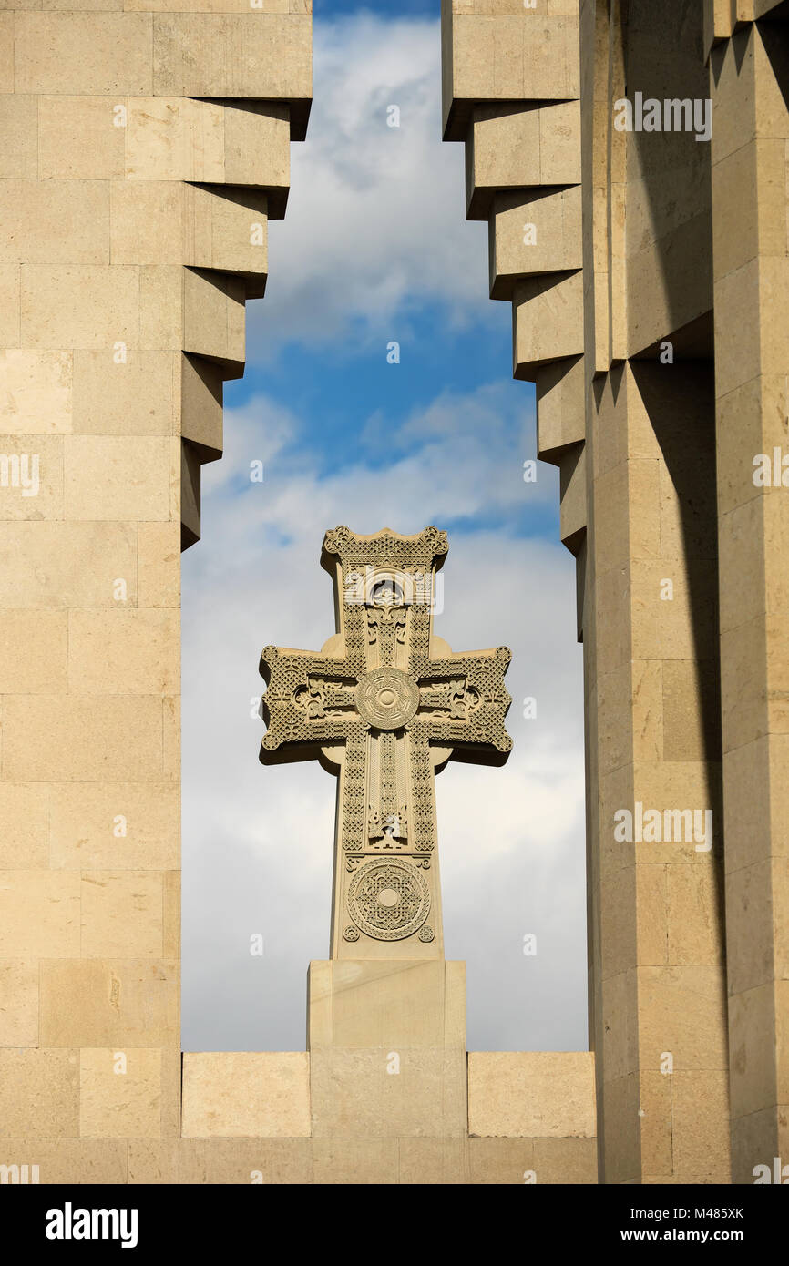Christian cross against blue sky Stock Photo - Alamy
