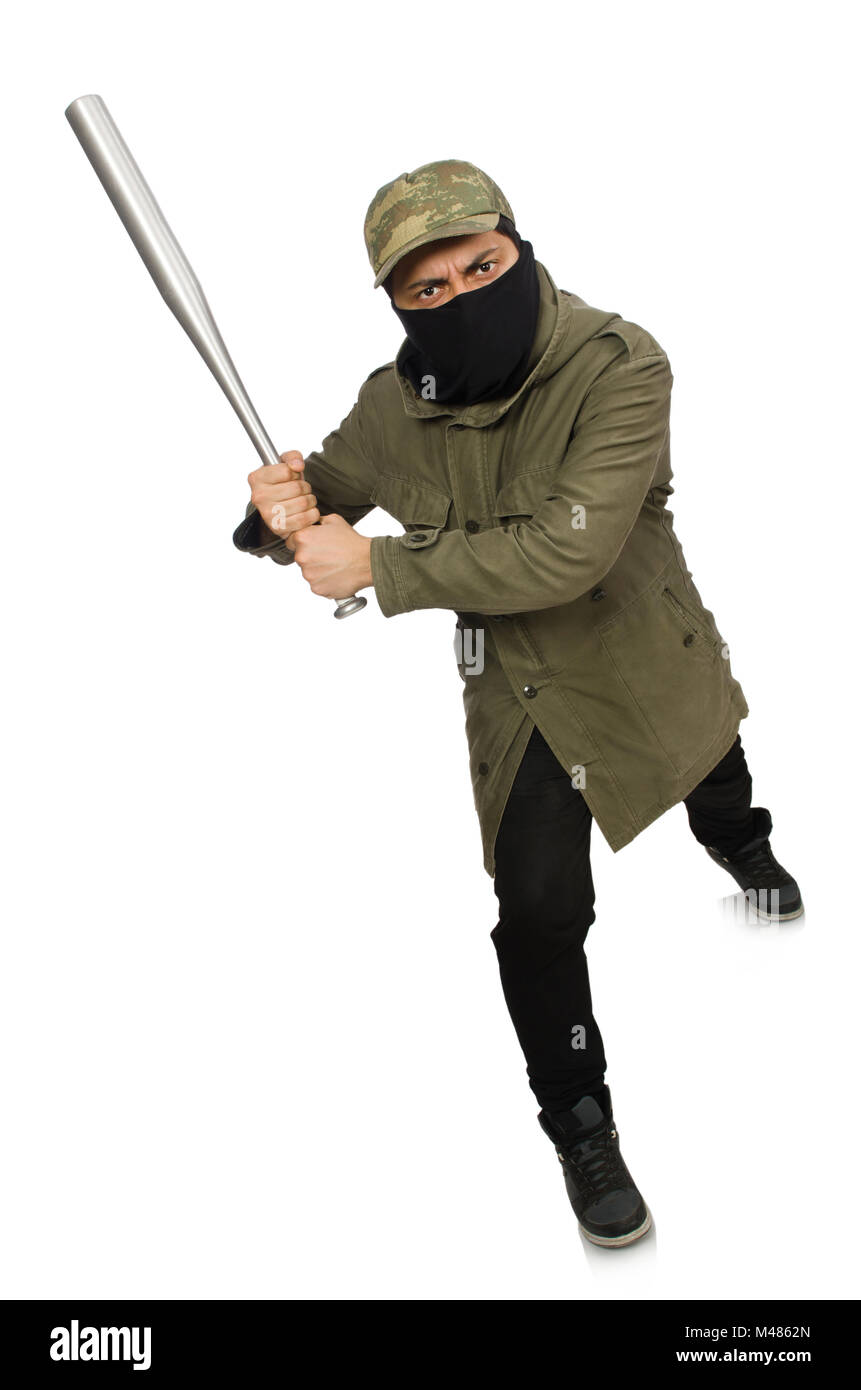 Balaclava man baseball bat hi-res stock photography and images - Alamy