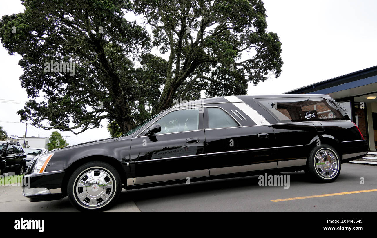Shot of a hearse for funeral service Shot of a hearse for funeral ...