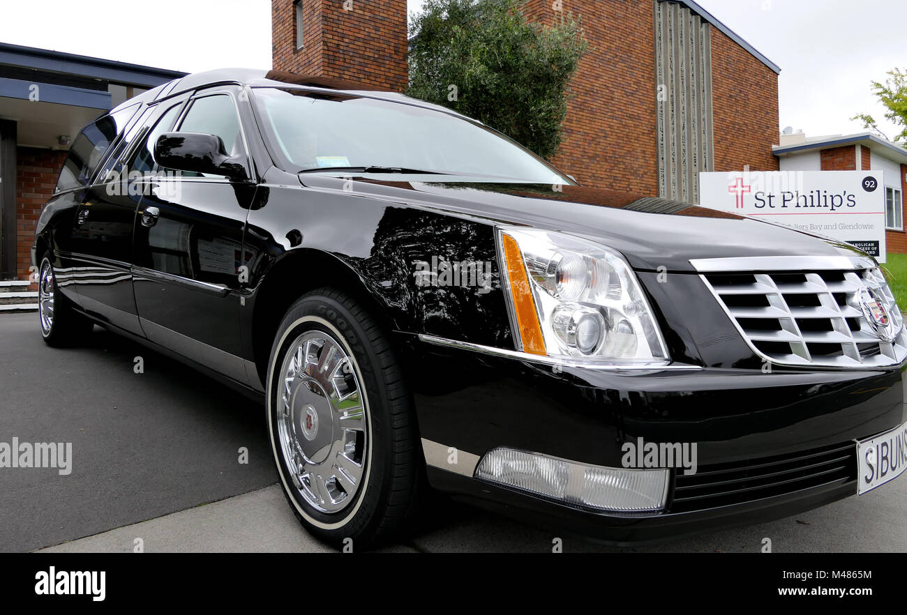 Shot of a hearse for funeral service Shot of a hearse for funeral ...