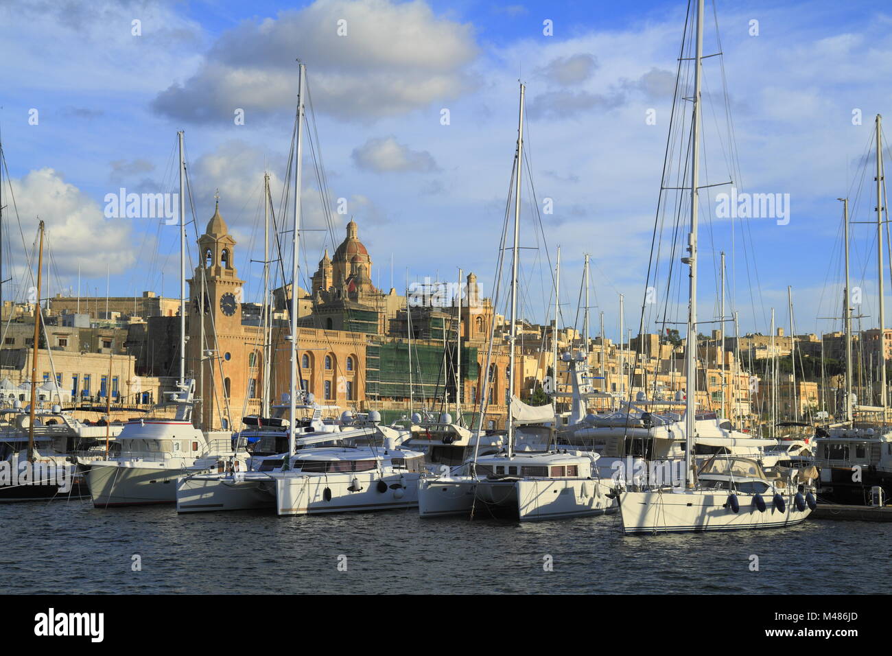 View of the Grand harbor and Fort Saint Angelo Stock Photo - Alamy