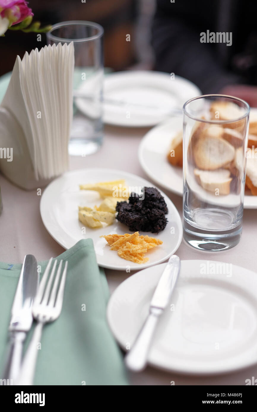 Appetizers and bread platter Stock Photo - Alamy