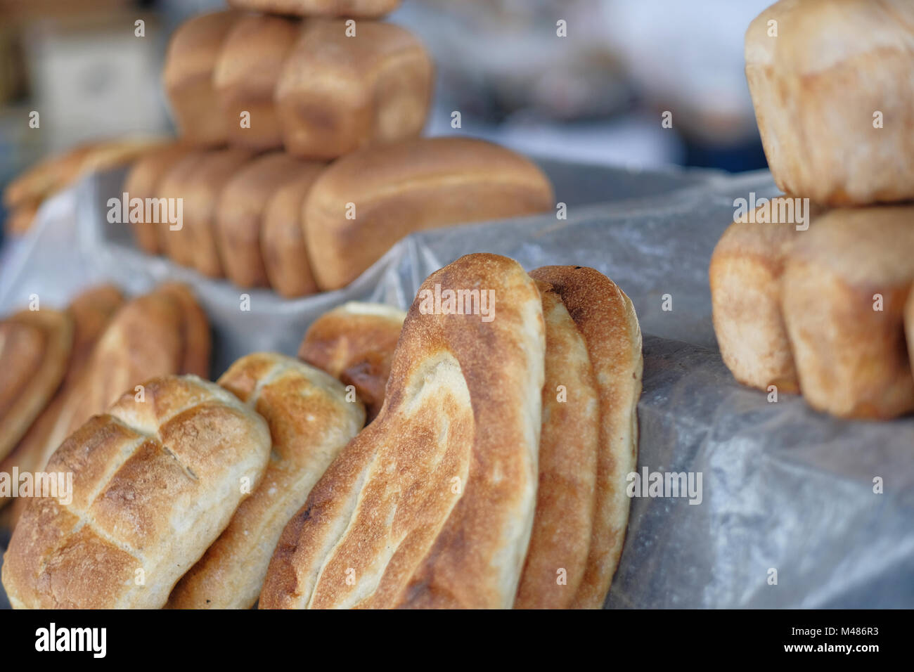 Traditional bread at market Stock Photo - Alamy