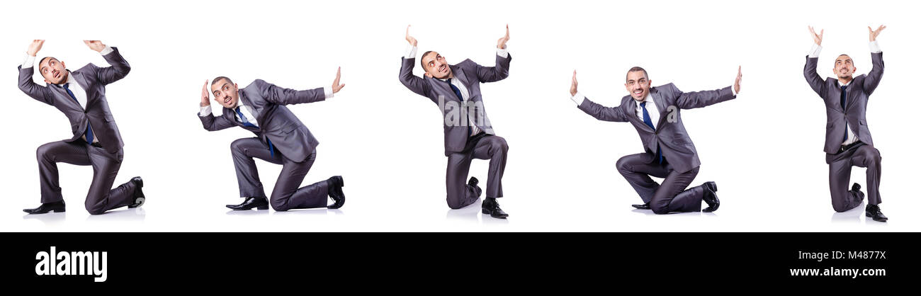 Businessman in various poses isolated on white Stock Photo - Alamy