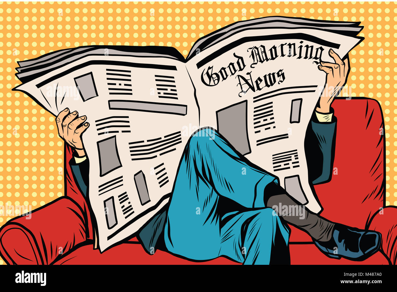 The morning paper reads man Stock Photo - Alamy