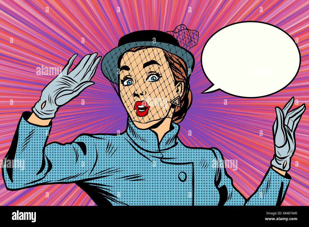 Surprised retro lady hi-res stock photography and images - Alamy