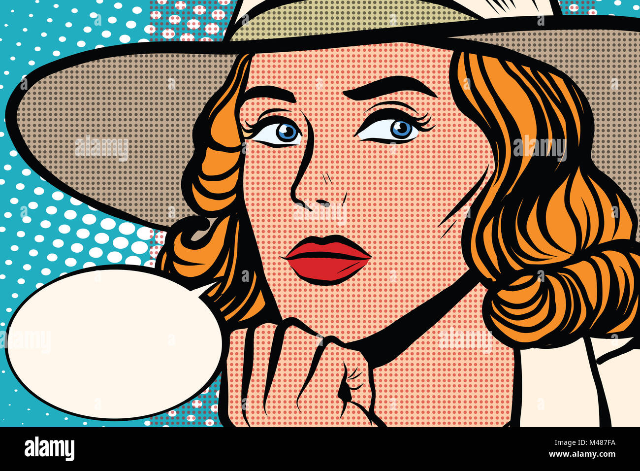 Retro lady thinking hi-res stock photography and images - Alamy