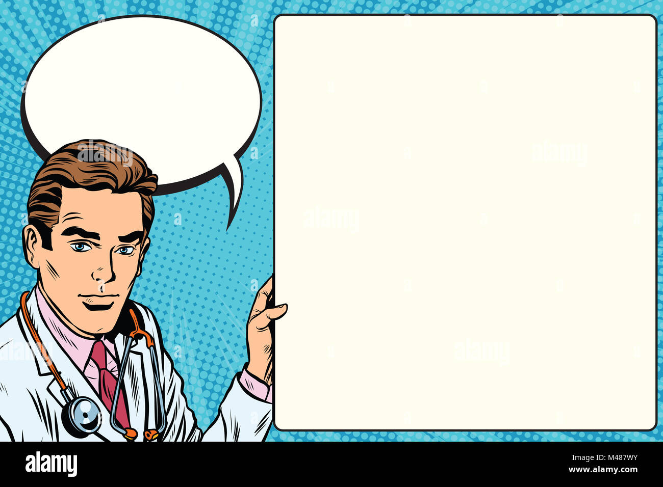 Doctor announcement poster medicine health Stock Photo - Alamy