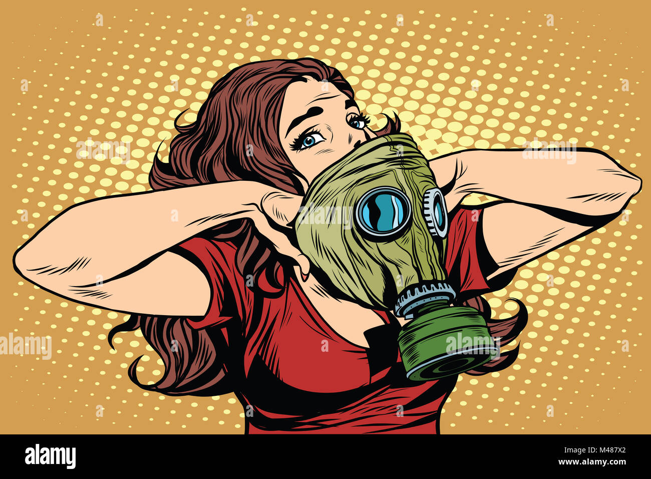 Civil defence girl wears a protective gas mask Stock Photo - Alamy