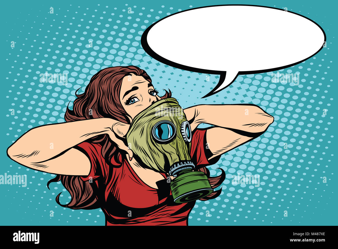 Civil defence girl wears a protective gas mask Stock Photo - Alamy