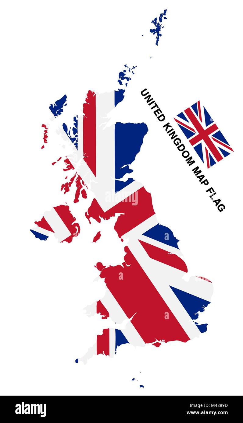 united kingdom flag map on white background Stock Vector Image & Art ...