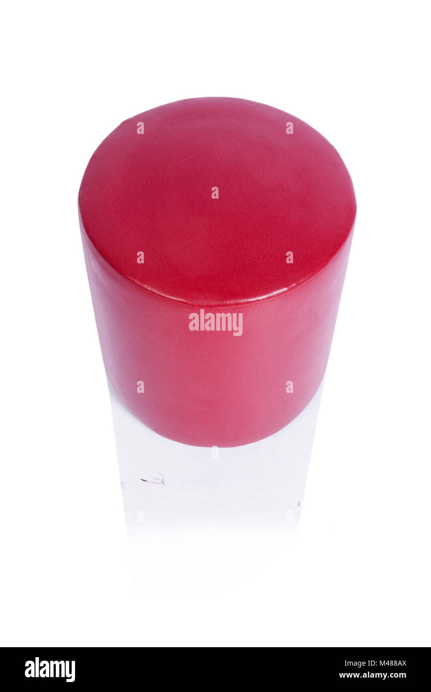Red pouf chair furniture isolated on the white background Stock Photo ...
