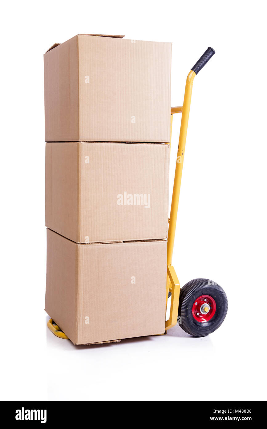Shipping cart isolated on the white background Stock Photo - Alamy