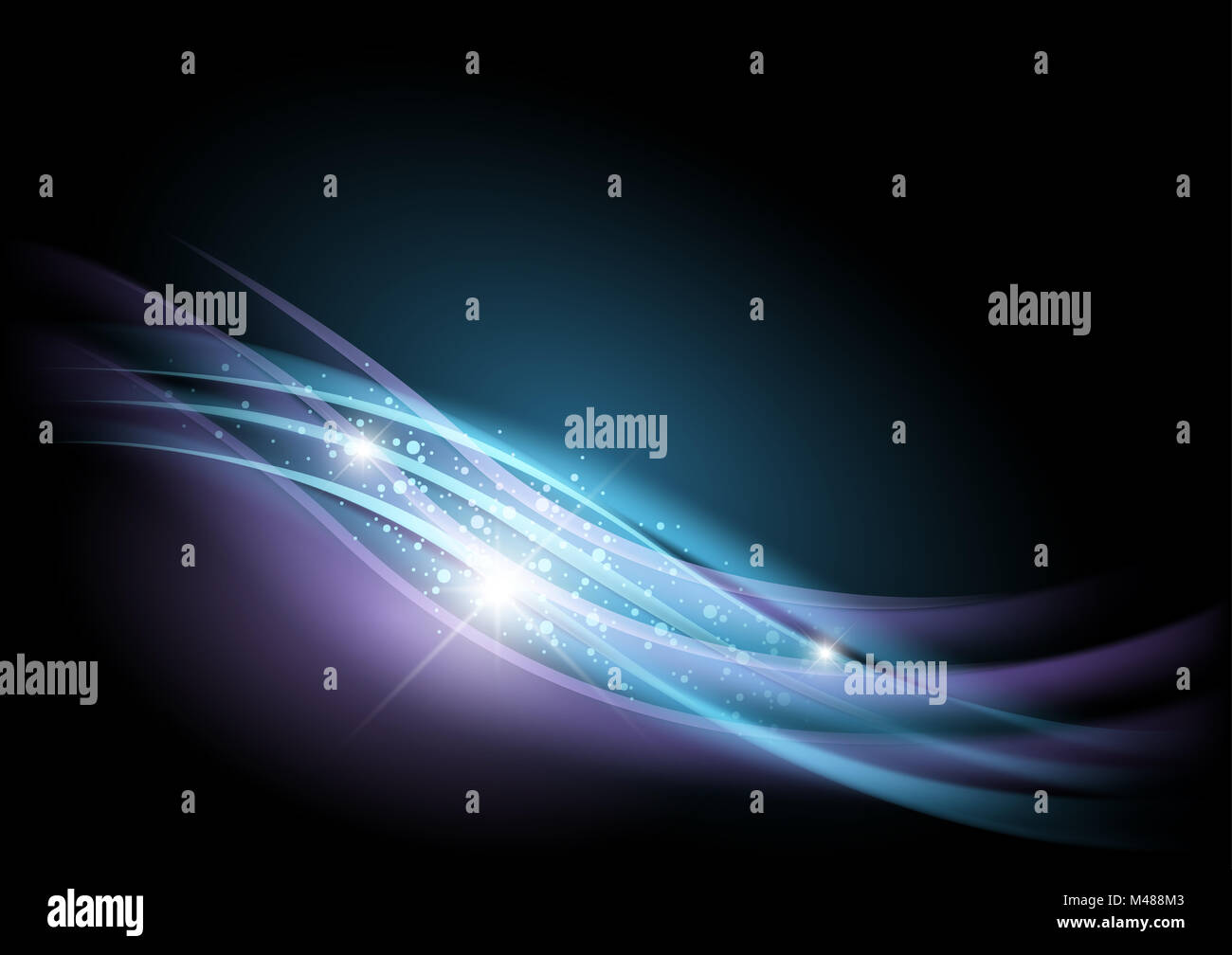 Glowing Wavy Light Beams Stock Photo - Alamy