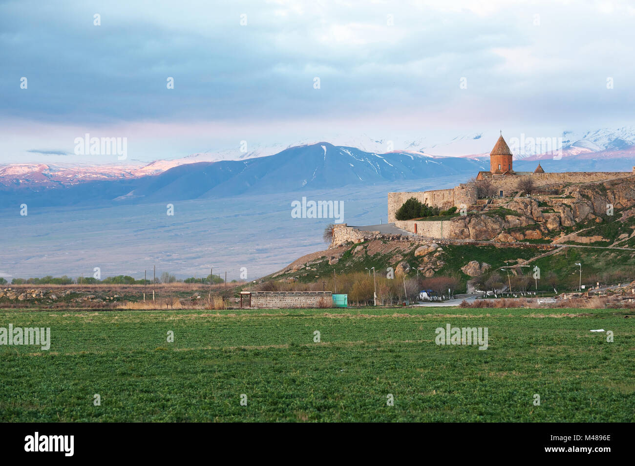 Ancient monastery in front of mountain Stock Photo - Alamy