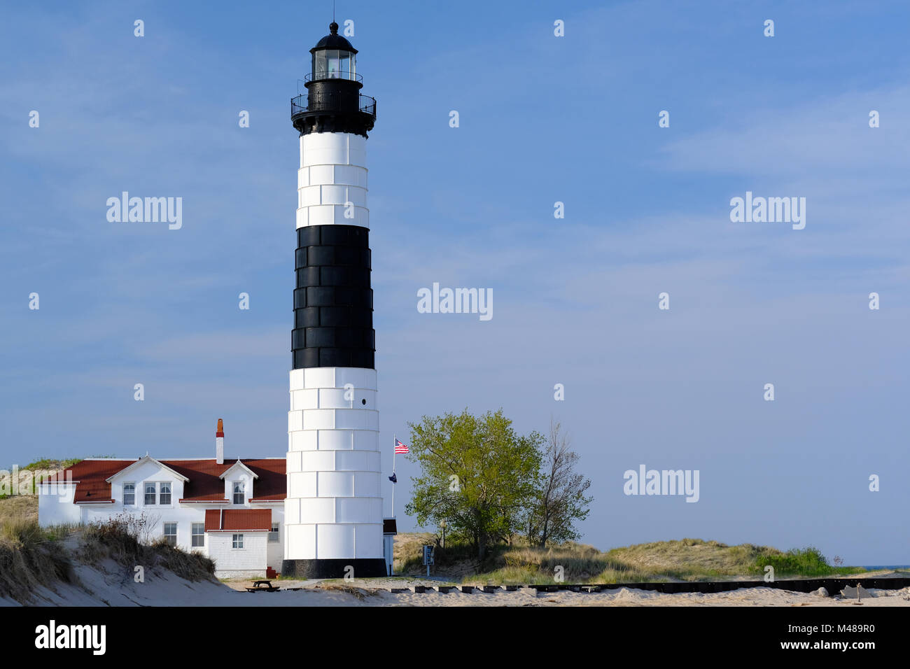 Big Sable Point Lighthouse in dunes, built in 1867 Stock Photo - Alamy