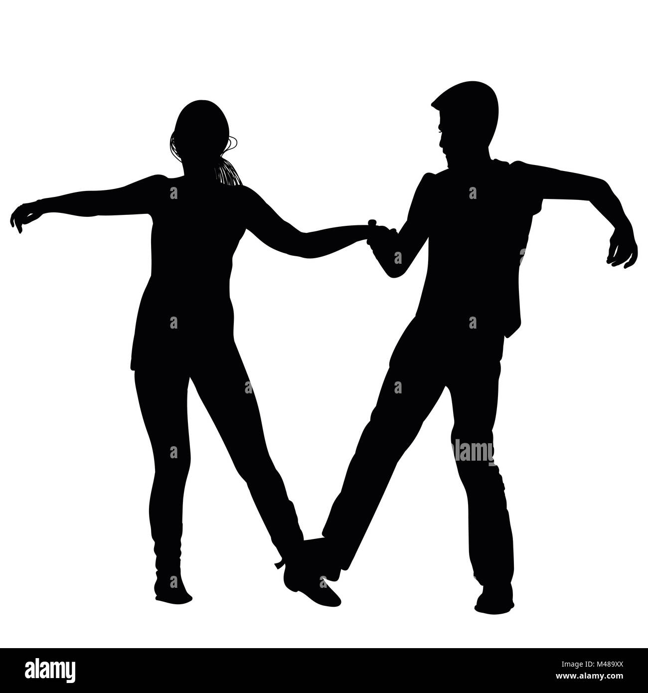 Two People Dancing Silhouette